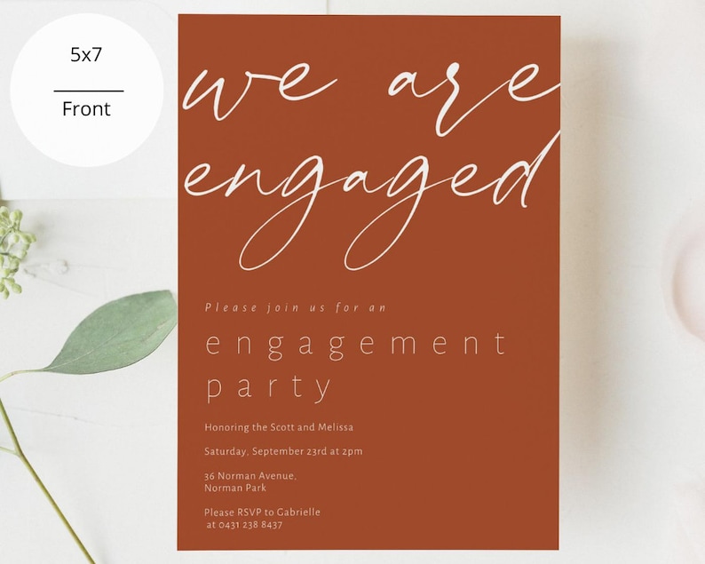 Rust Colored Engagement Party Invitation Fall Engagement - Etsy