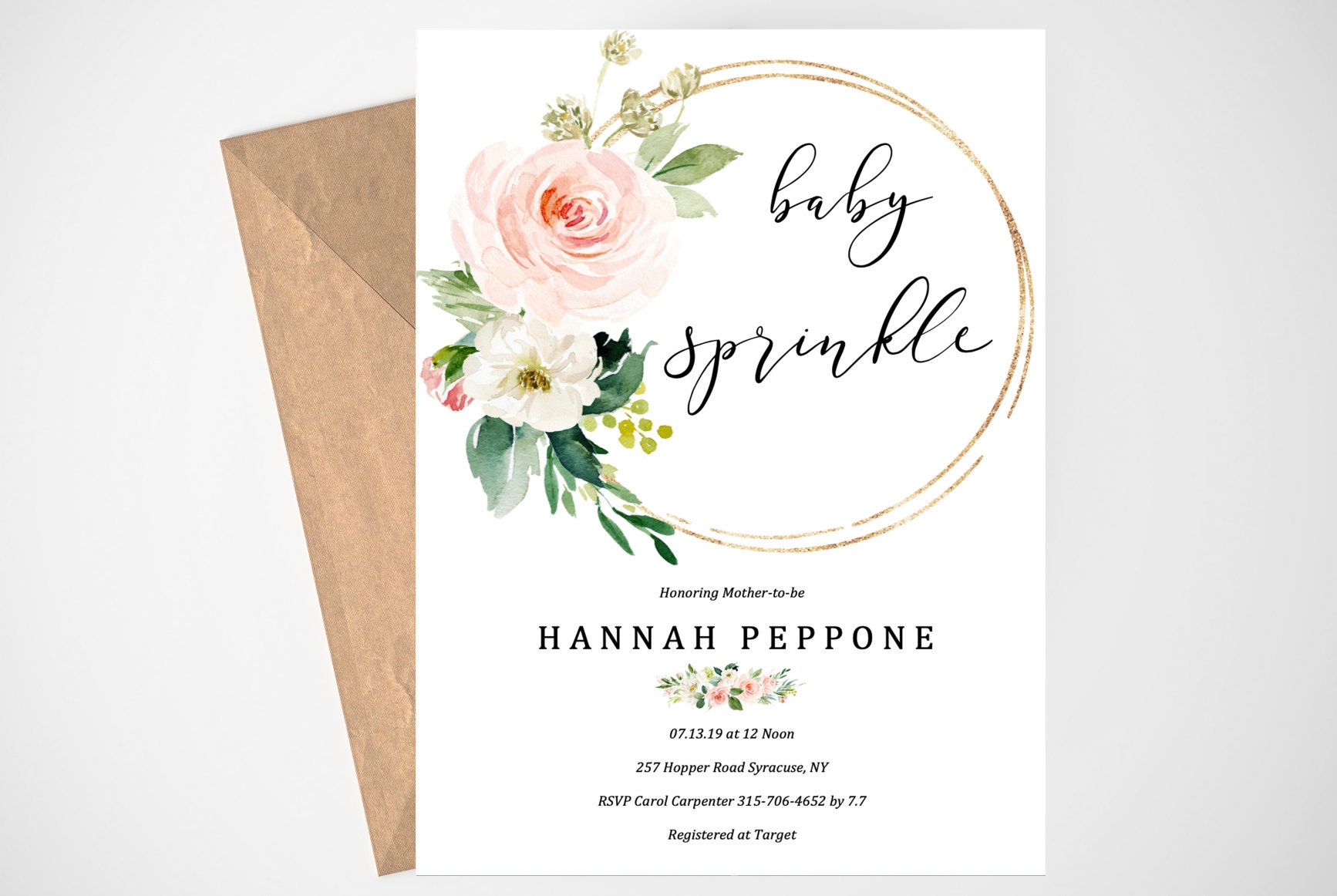 Baby Sprinkle Invitation Girl Baby Shower Invitation Girl | Etsy