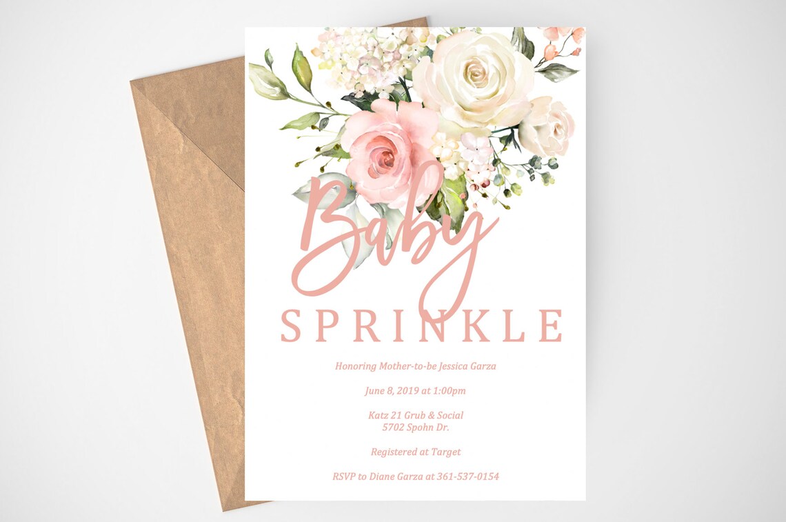 Baby Sprinkle Invitation Baby Sprinkle Baby Girl Sprinkle | Etsy