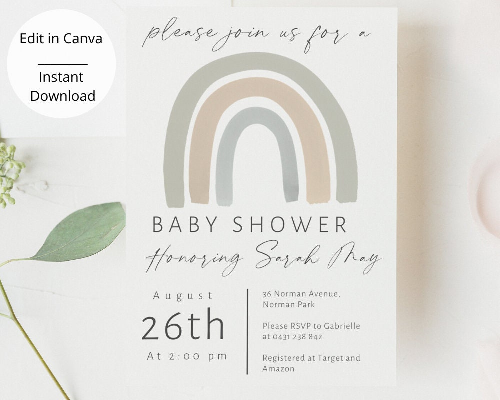 Invitations & Announcements Invitations Rainbow Baby Invitation ...