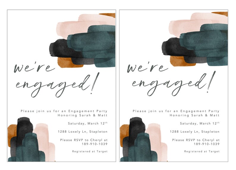 Abstract Engagement Party Invitation Couples Shower | Etsy