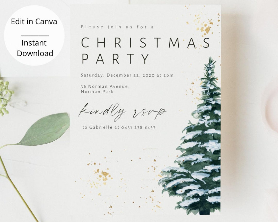 Christmas Party Invite Simple Holiday Party Invitation - Etsy