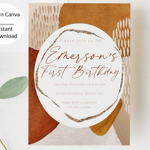 Fall First Birthday Party Invitation Autumn Themed Birthday - Etsy