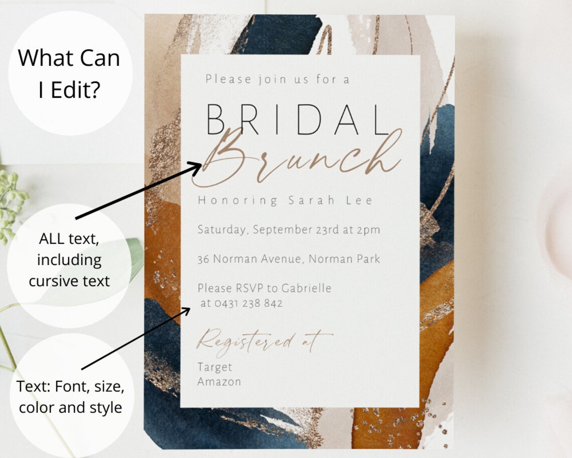 Modern Bridal Brunch Invitation Brunch for the Bride - Etsy