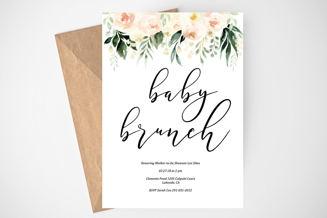 Baby Brunch Invitation Girl Baby Shower Brunch Brunch Baby - Etsy