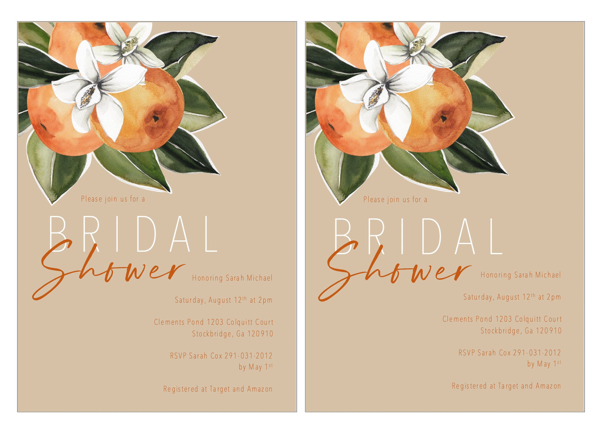 Citrus Baby Shower Invitation Oranges Baby Shower Fruit - Etsy