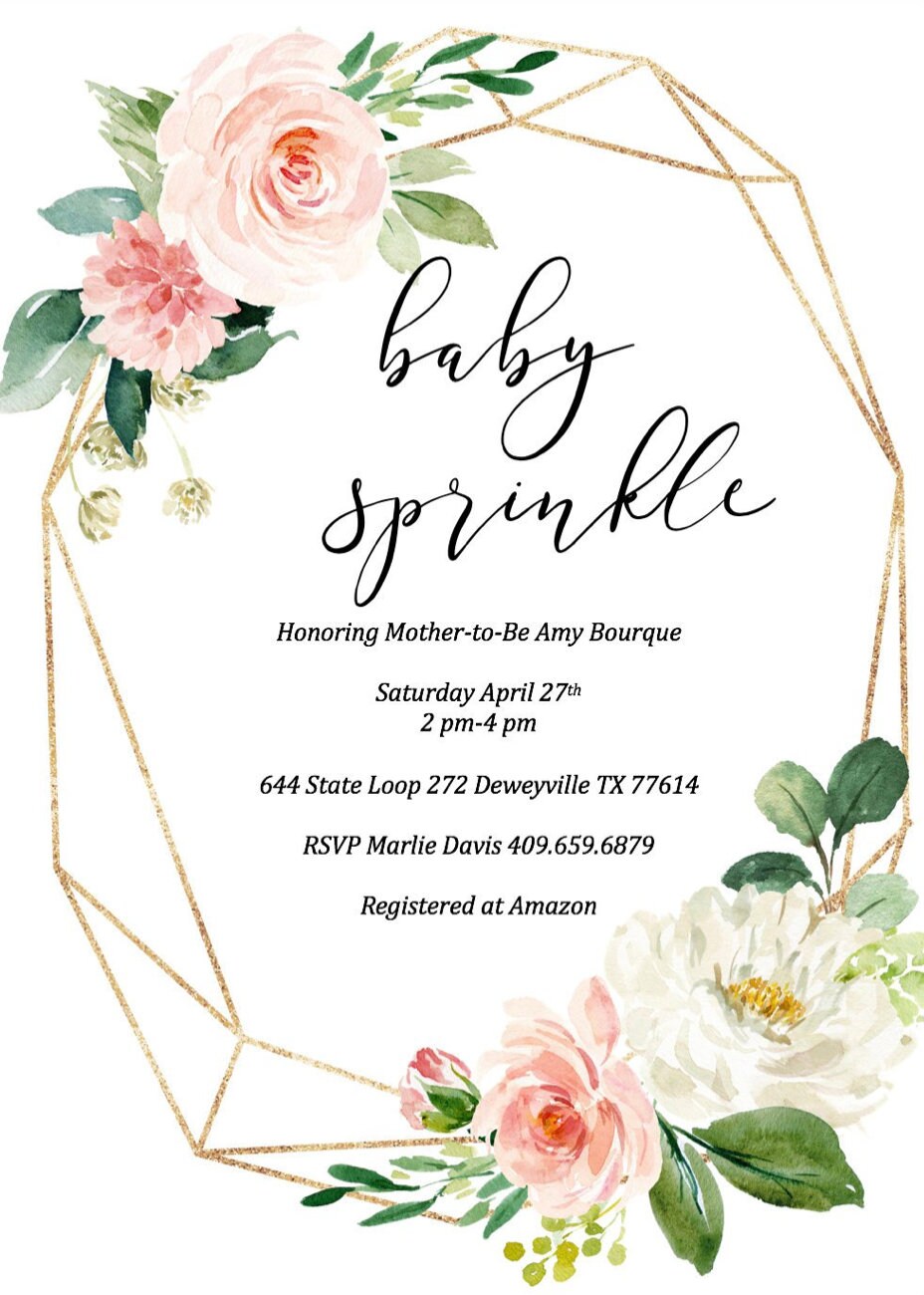 Sprinkle Invitation Baby Sprinkle Baby Girl Sprinkle | Etsy