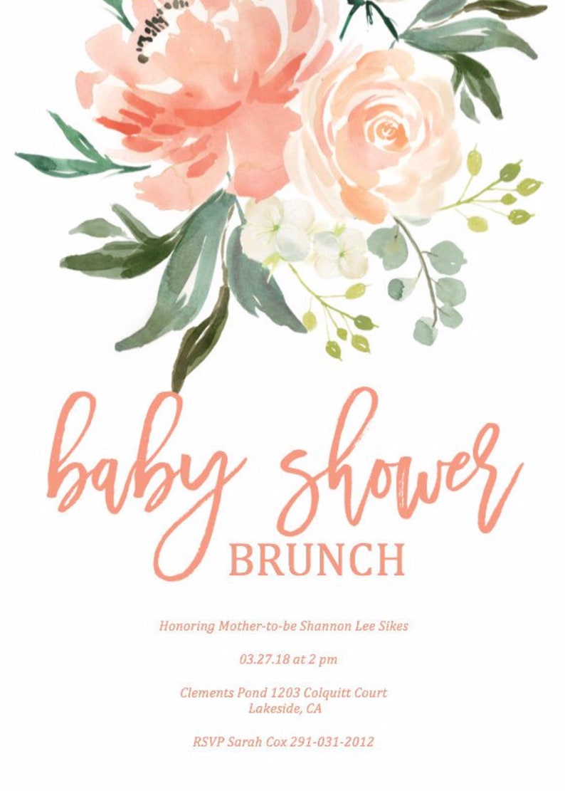 Baby Shower Brunch Invitation Baby Brunch Brunch Baby - Etsy