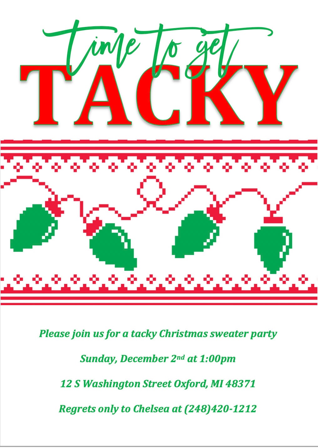 Tacky Sweater Party Invitation Ugly Christmas Party Ugly - Etsy