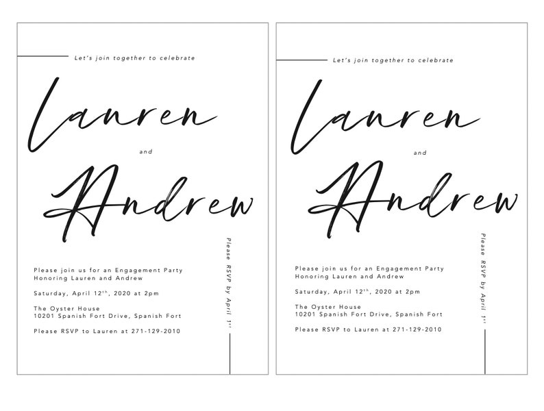 Simplistic Engagement Party Invitation Engagement Party - Etsy