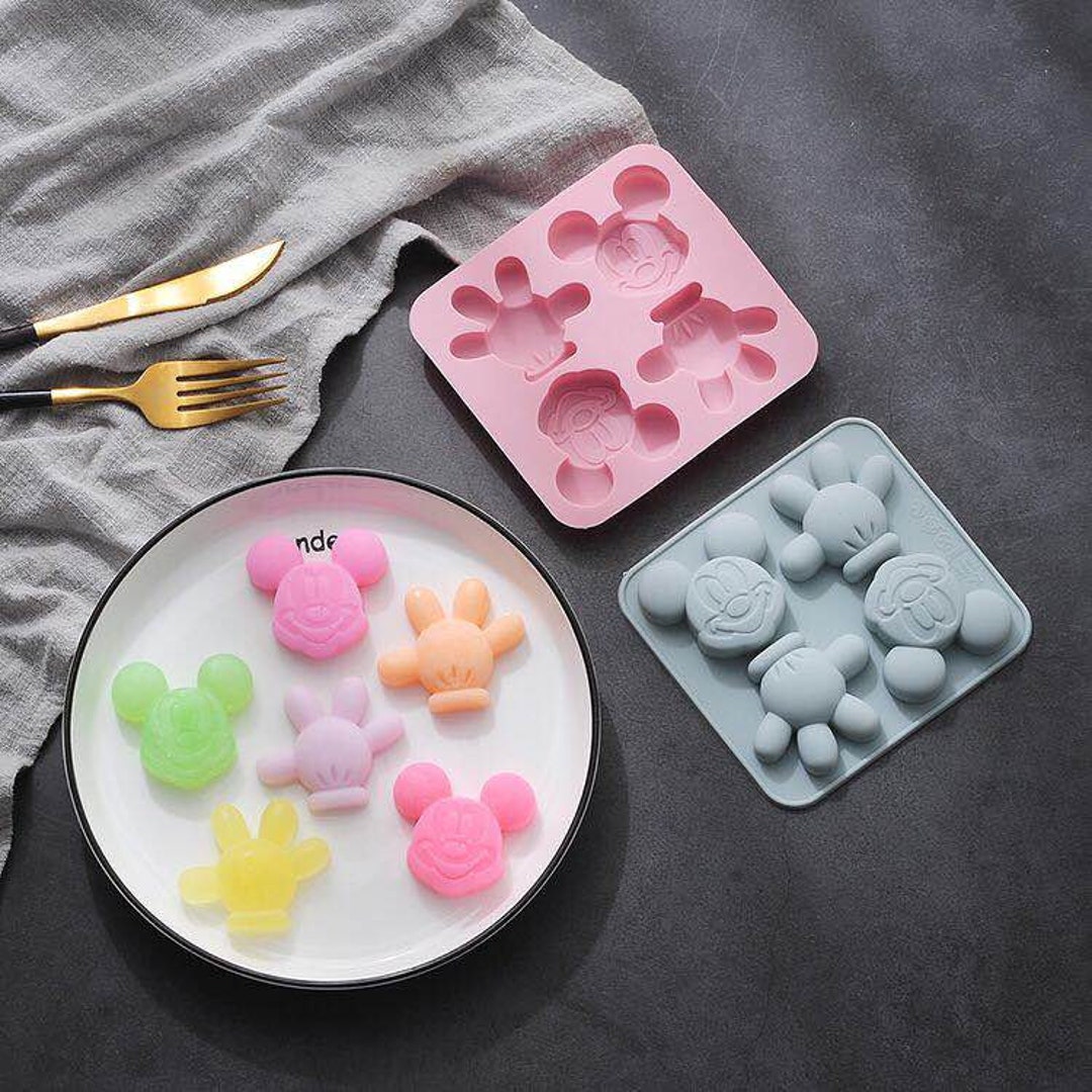 4pcs Mickey Mouse and Hands Silicone Mold /3D Mouse Head Shape Mould ...