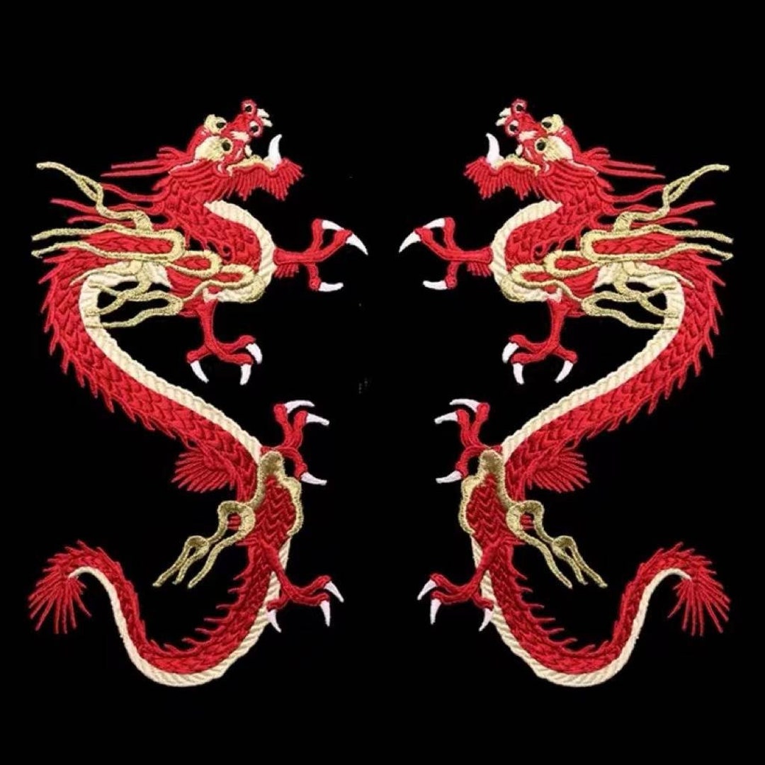 Embroidered Dragon Patch: Iron on or Sew on (10x19.5cm) - Etsy