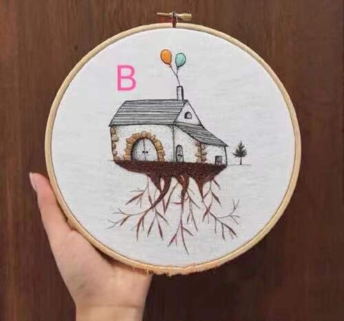 3D House Embroidery Kittree Idyllic Scenery | Etsy