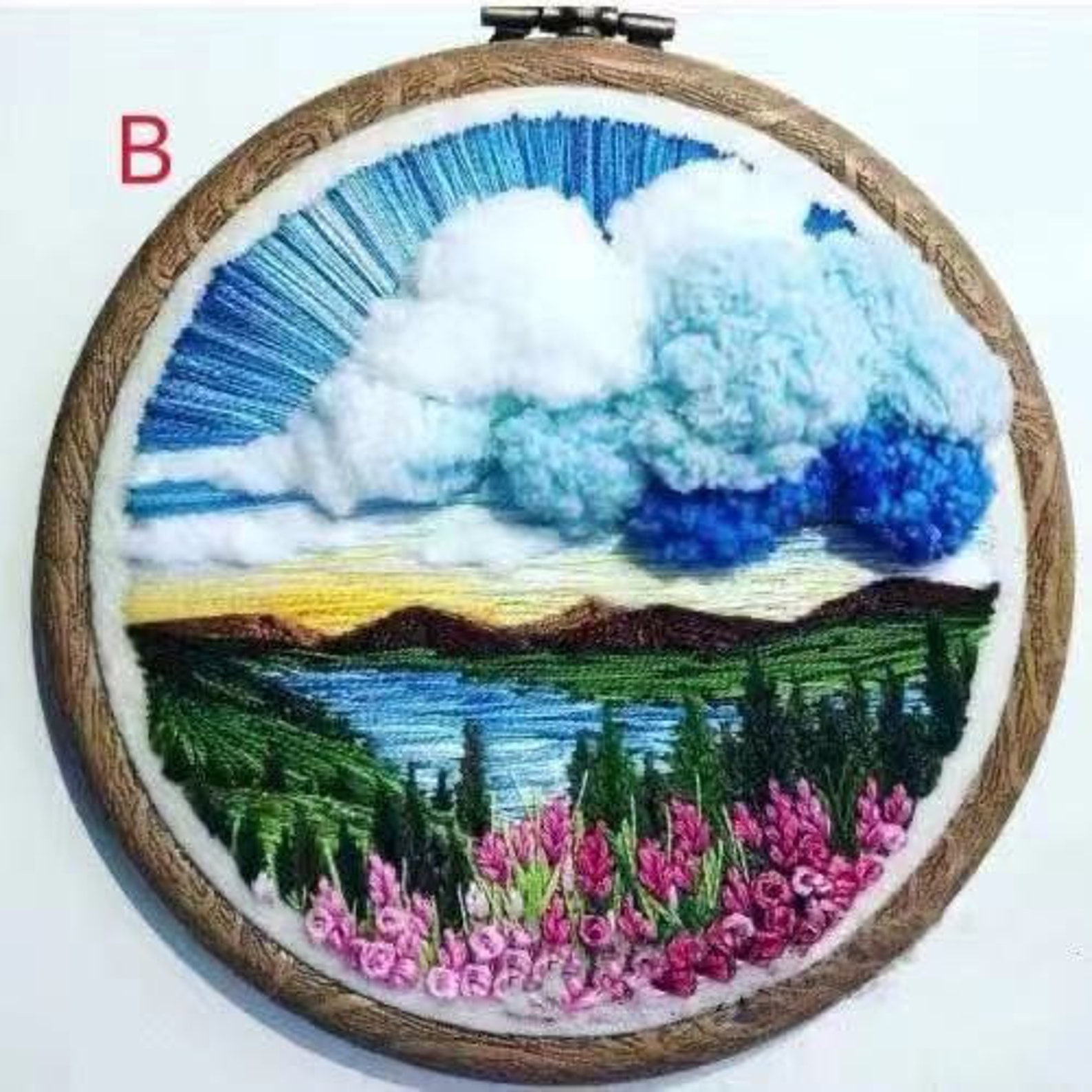 3D Mountain and Clouds Embroidery Kit Scenery - Etsy
