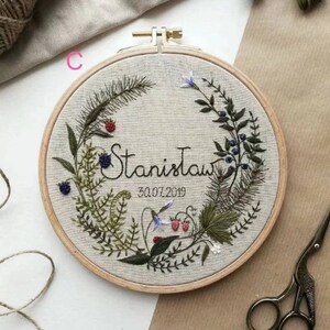 3D Custom Date and Name Flower Wedding Blessing Embroidery Kit,wedding ...