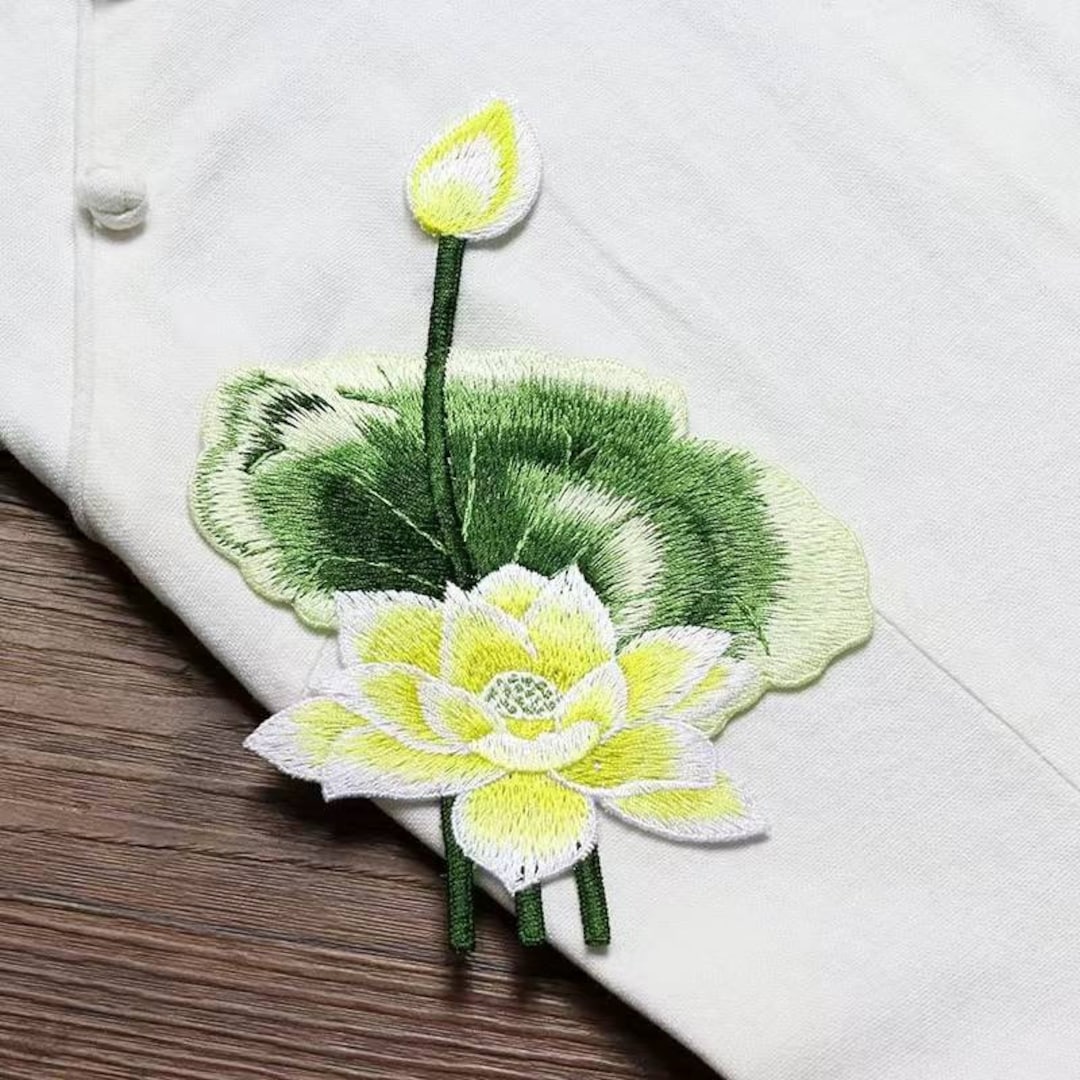 6 Style Lotus Iron on Patch ,beautiful Lotus and Leave Patch ...
