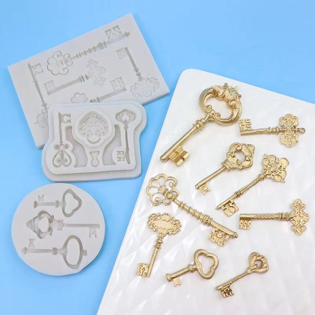DIY Victorian Key Mold Set, Silicone Keys Shaped Mold, Cake Chocolate ...