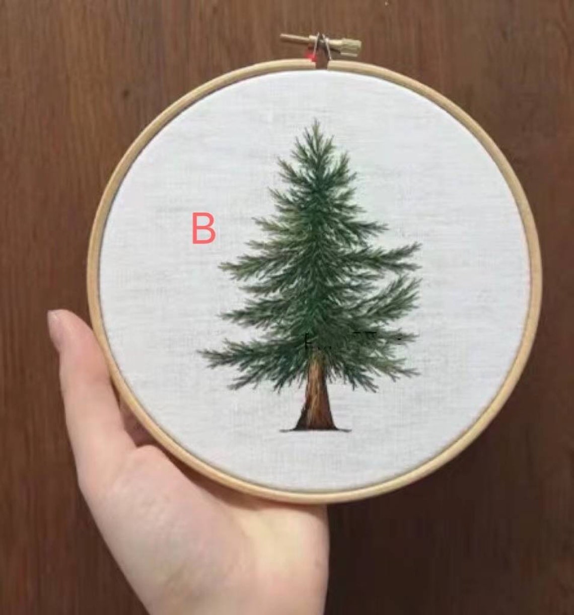 Pine Tree Embroidery Kit: Modern Crewel Stitch, Beginner Friendly - Etsy
