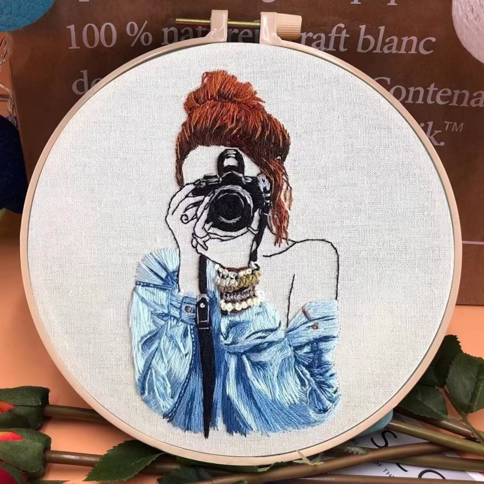 Pretty Girl Head Embroidery Kitgirl Head Embroidery - Etsy