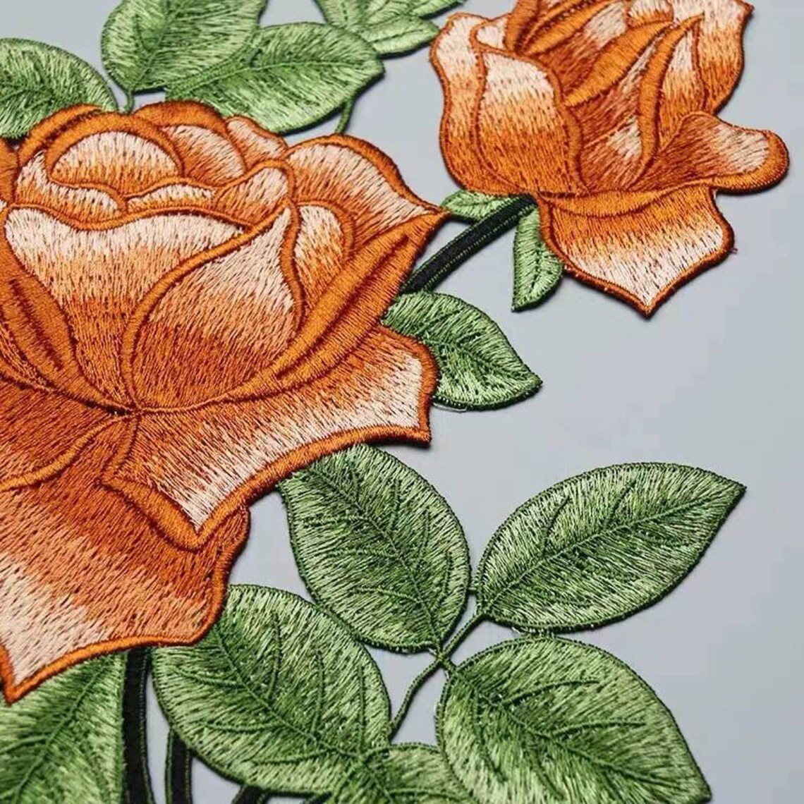DIY Rose Patch in Ironrose and Leave Iron on Patch Clothes - Etsy