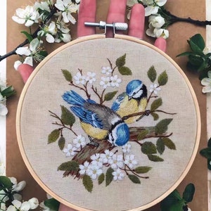 Inseparable King Bird Wedding Embroidery Kit,diy Wedding Bird in Branch ...