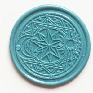 Magic Sun and Star Wax Seal Stamp /star Wax Stampmoon and Star Wax ...