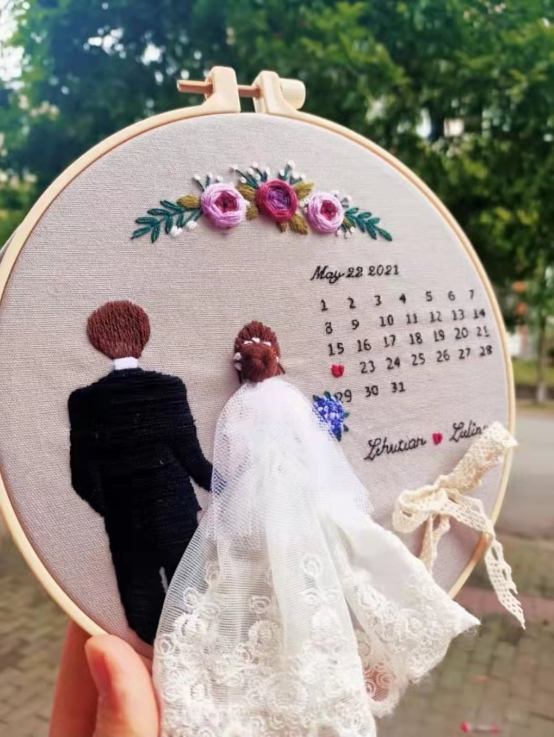 Personalized Wedding Embroidery Kit: DIY Blessing, Modern Crewel (8 ...