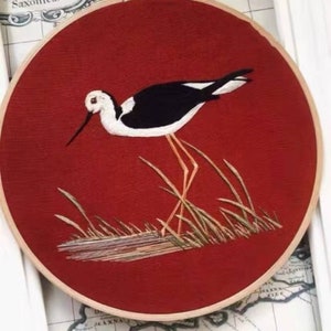 3D Magpie in Branch Embroidery Kit, Ostrich Embroidery Kit, Bird Modern ...