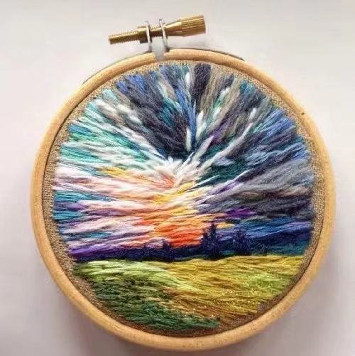 3D Flower and Clouds Embroidery KitMountain and Forest | Etsy