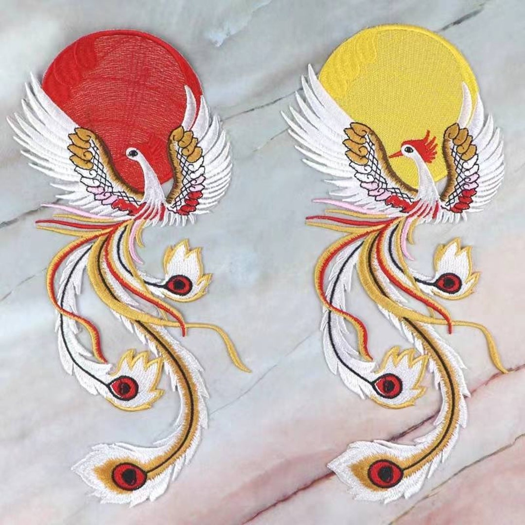 DIY Phoenix and Sun Iron on Patch,colorful Phoenix Embroidery Patch ...