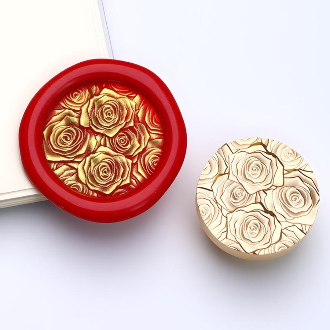 3D Rose Wax Seal Stamp: Wedding Flower Sealing Kit - Etsy