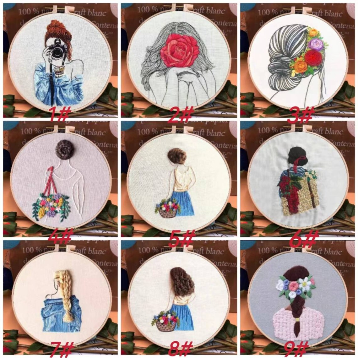 Pretty Girl Head Embroidery Kitgirl Head Embroidery - Etsy