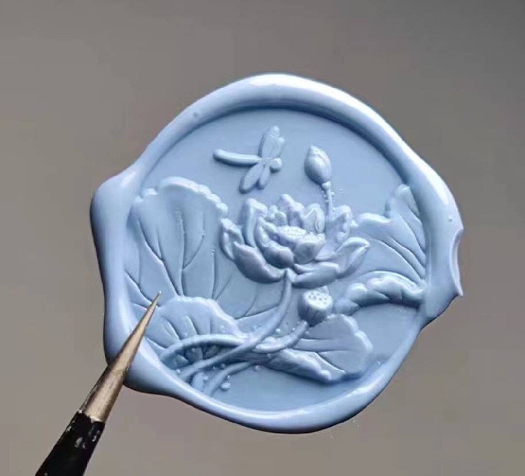 3D Lotus & Dragonfly Wax Seal Stamp: Invitation Kit - Etsy