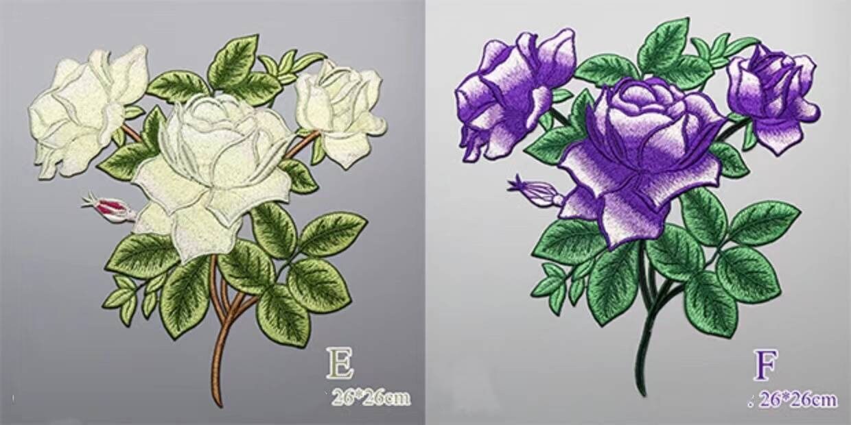 DIY Rose Patch in Ironrose and Leave Iron on Patch Clothes - Etsy