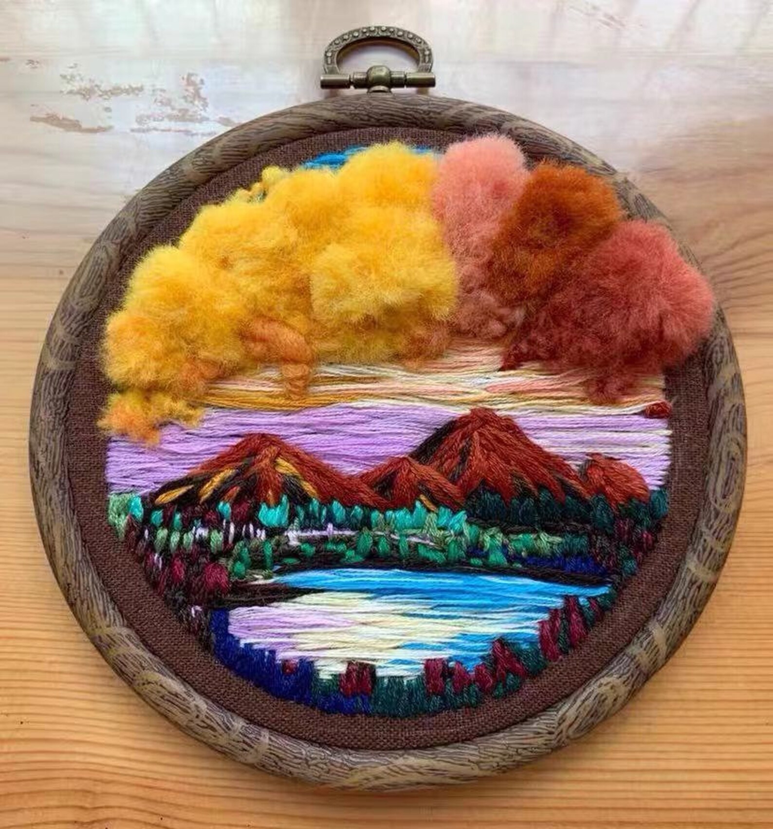 3D Flower and Clouds Embroidery KitMountain and Forest | Etsy