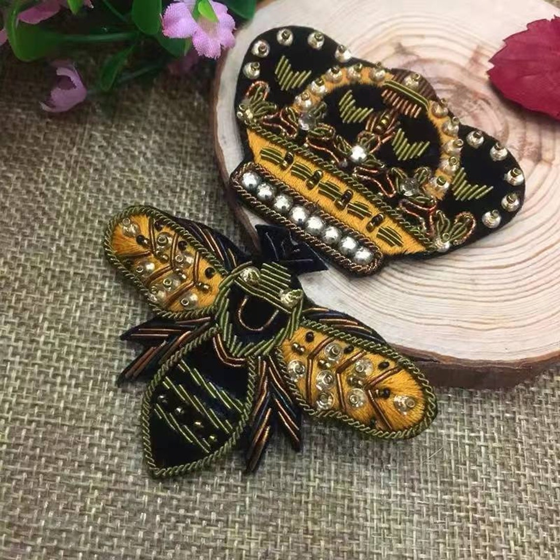 Crown Bee Iron on Patch/bee With Crown Patch embroidered - Etsy