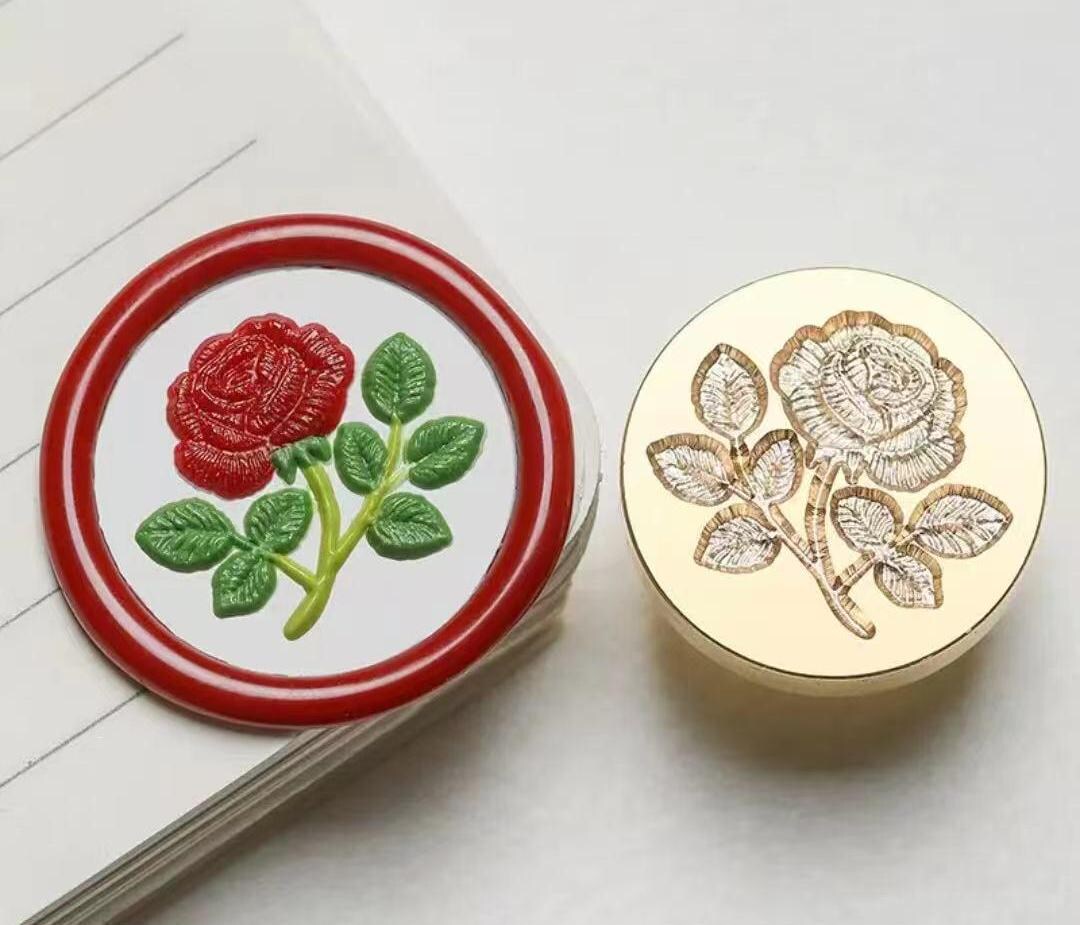 3D Knitted Rose Wax Seal Stamp/rose Wax Sealing Kit /wedding Rose Wax ...