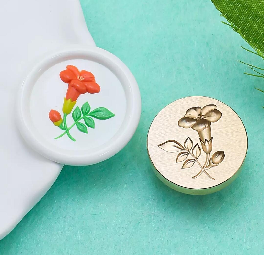 3D Trumpet Creeper Wax Seal Stamp /flower Wax Sealing Kit - Etsy UK