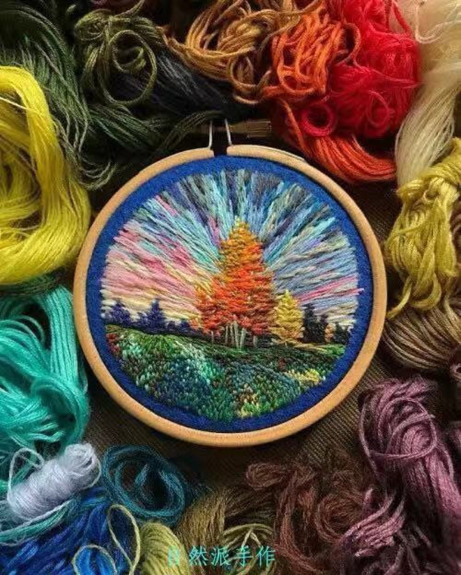 3D Mountain and Clouds Embroidery Kit Scenery | Etsy