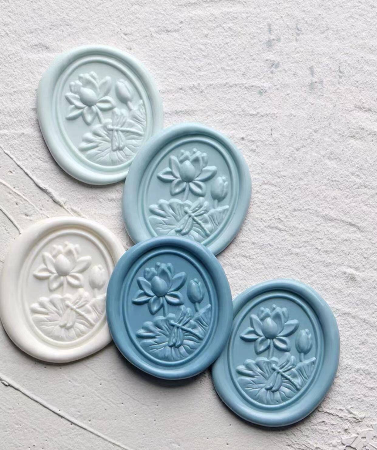 Lotus & Dragonfly Wax Seal Stamp: Flower Sealing Kit - Etsy