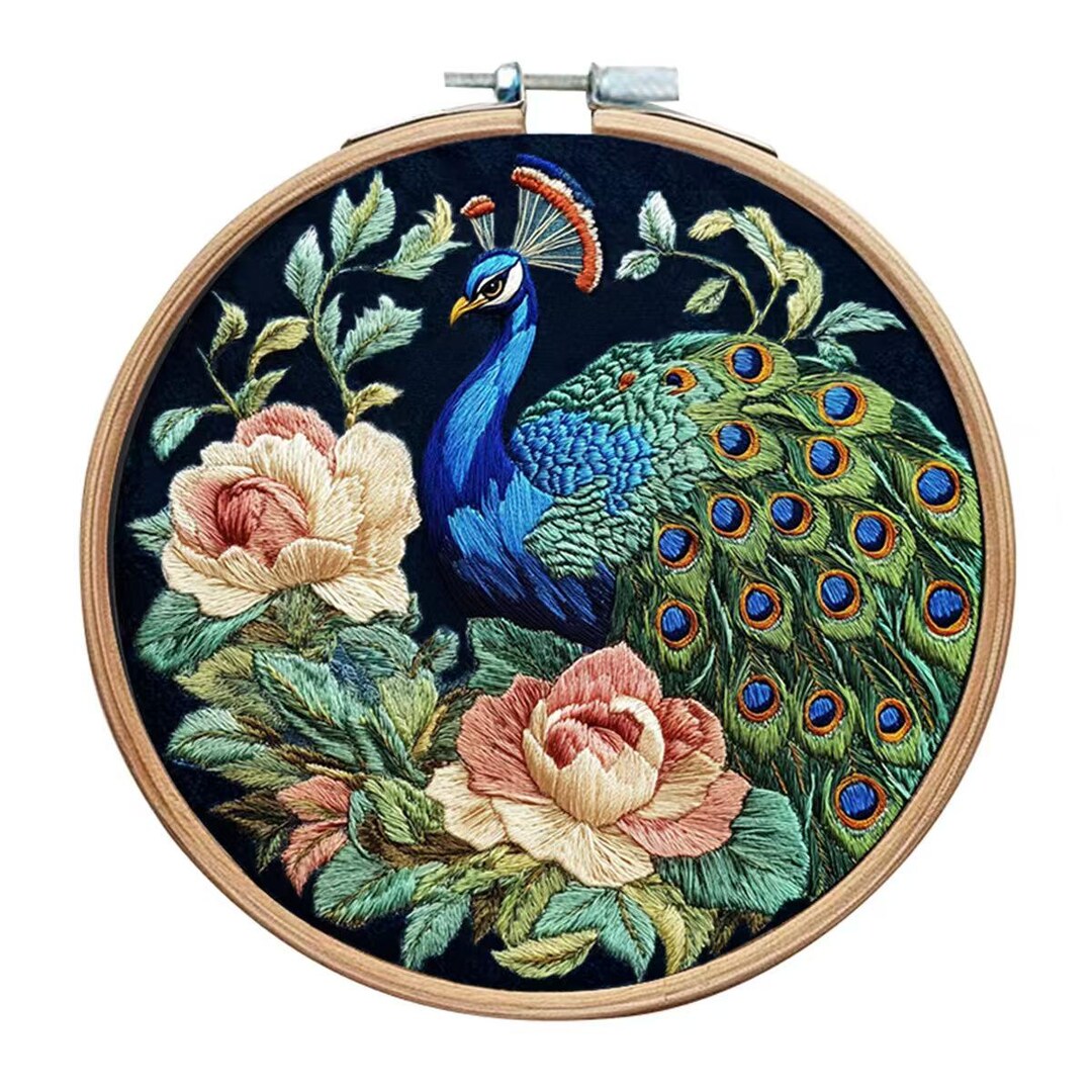 Beautiful Peacock Embroidery Kit,peacock and Peony Embroidery,peacock ...