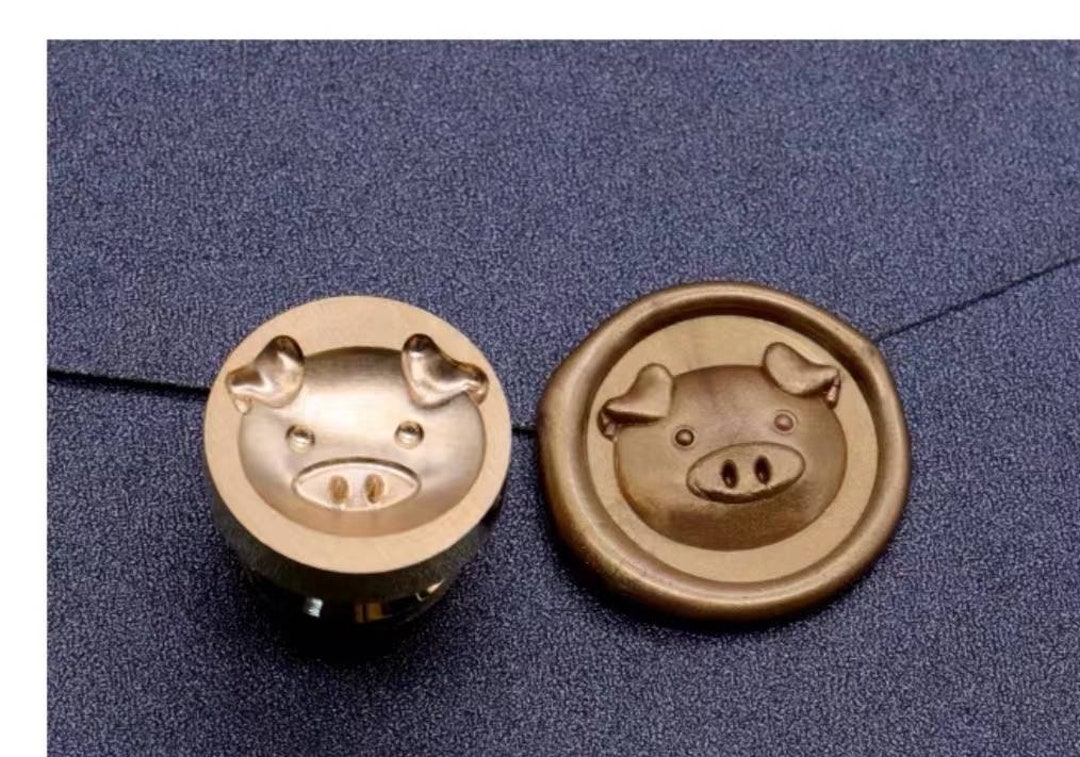 3D Litter Pig Wax Sealing Stamp/cute Pig Head Wax Seal Stamp/pig Wax ...