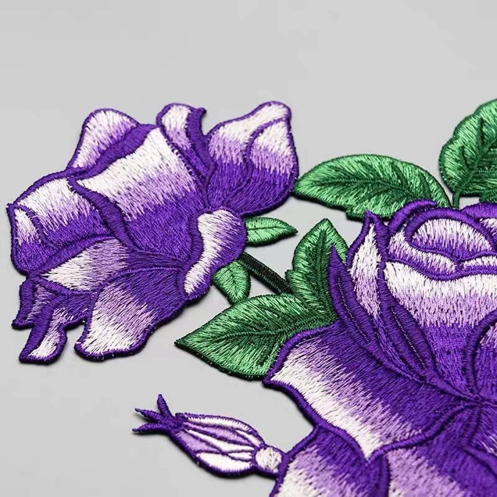 DIY Rose Patch in Ironrose and Leave Iron on Patch Clothes - Etsy