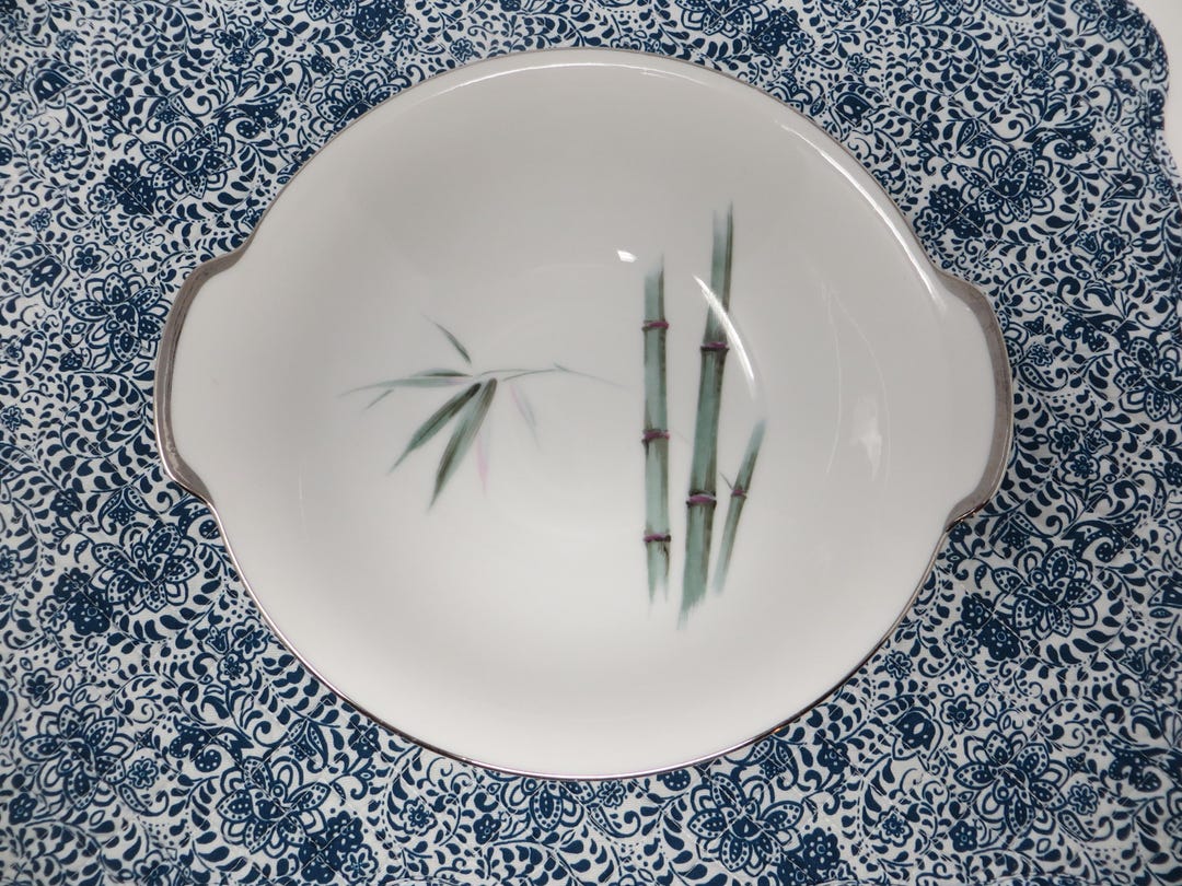 Bamboo by Sango, Japan, Round Vegetable Bowl, 9.5", Gray Bamboo Stalks ...