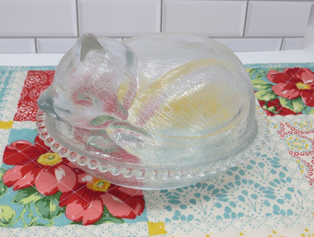 Cat Kitten on Nest Indiana Animals & Figurines by Indiana Glass - Etsy