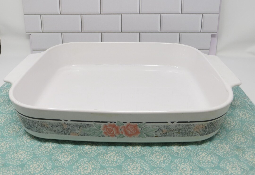 Corelle Silk Roses 12" Rectangular Roaster: Corning Casserole Pan - Etsy