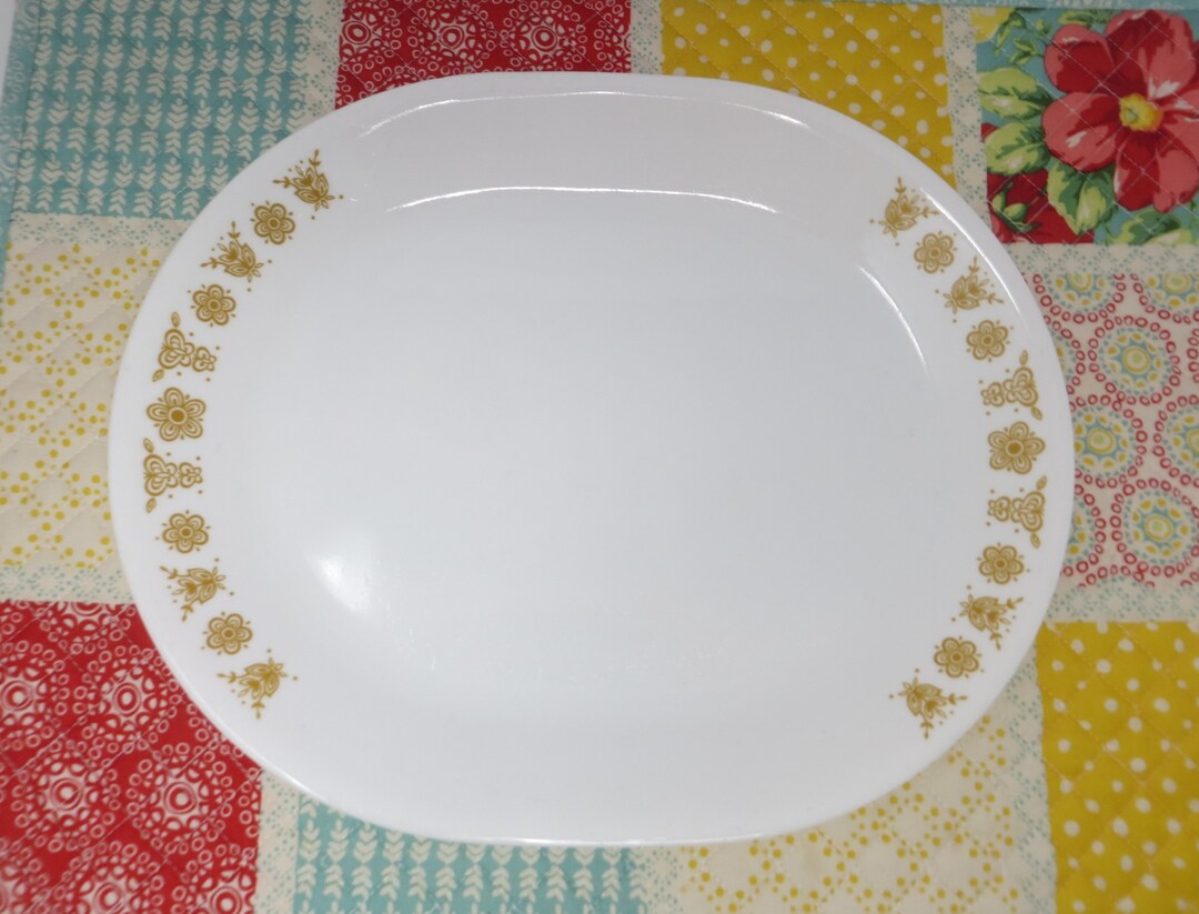 Corelle Butterfly Gold Platter: 12" Corning Serving Dish - Etsy