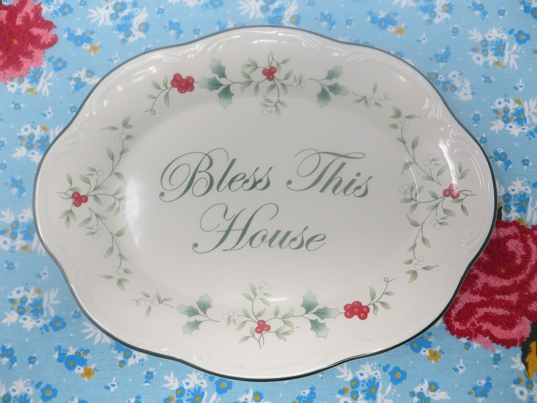 10 Bless This House Plate Tray Winterberry by Pfaltzgraff, Stoneware ...