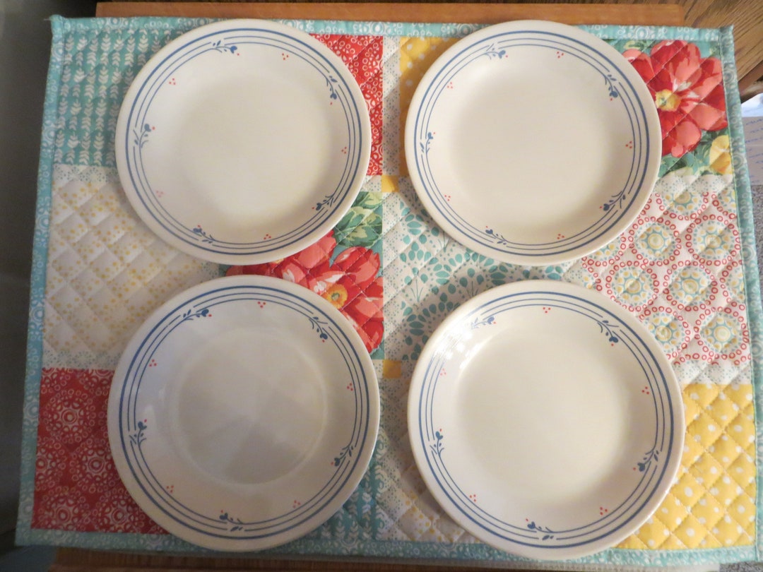 Set of 4 Country Violets (corelle) by Corning Bread Dessert Plates 6.75 ...