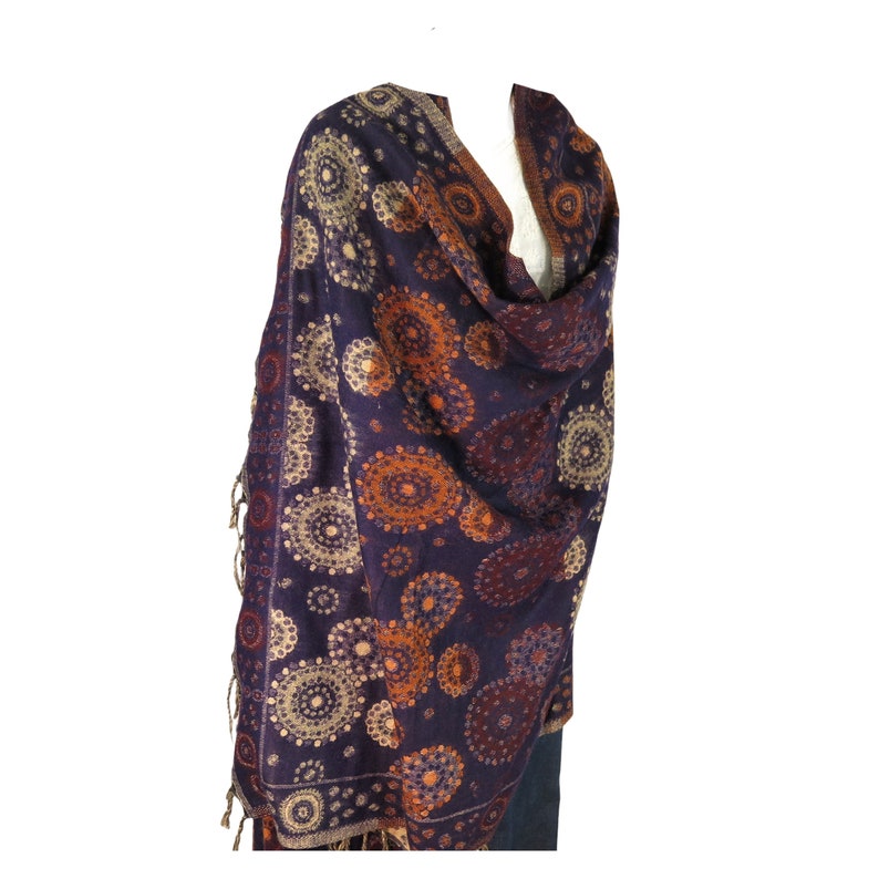Throw Shawl Chakra Design Yak Sheep Polar Fleece Wool Yarn Blend ...